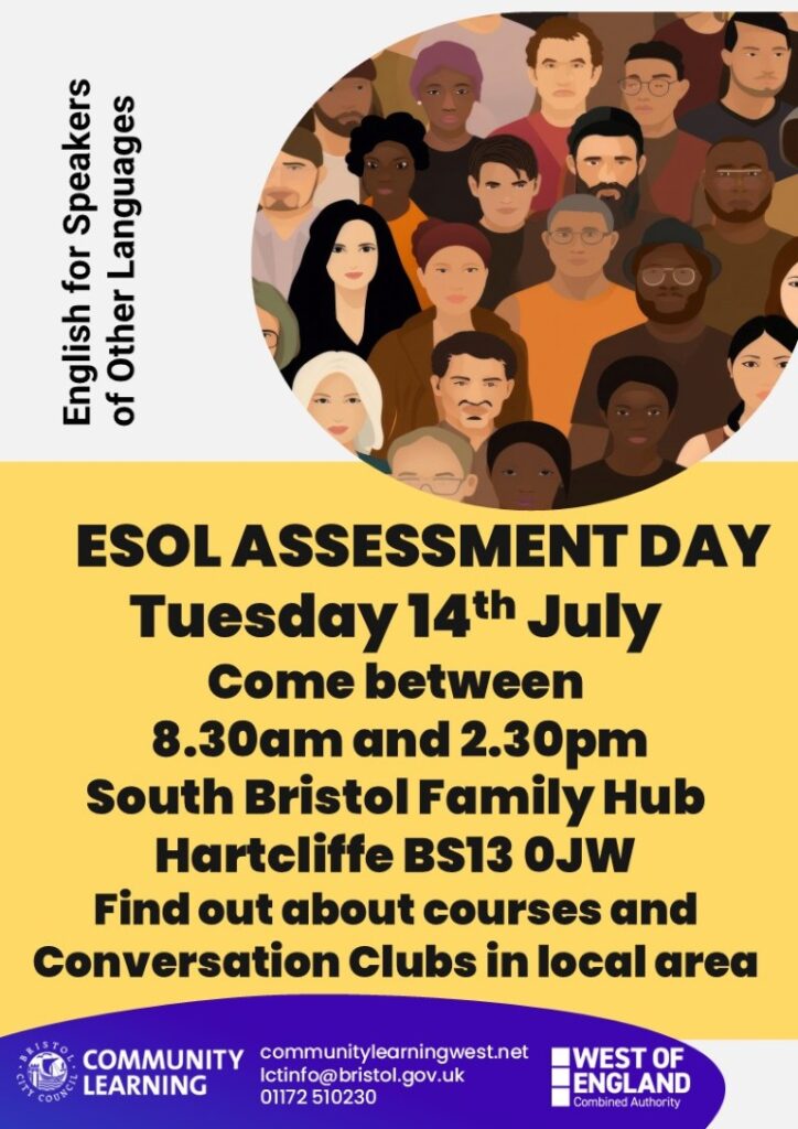 Free Community Learning Courses and ESOL Assessment Day at South ...